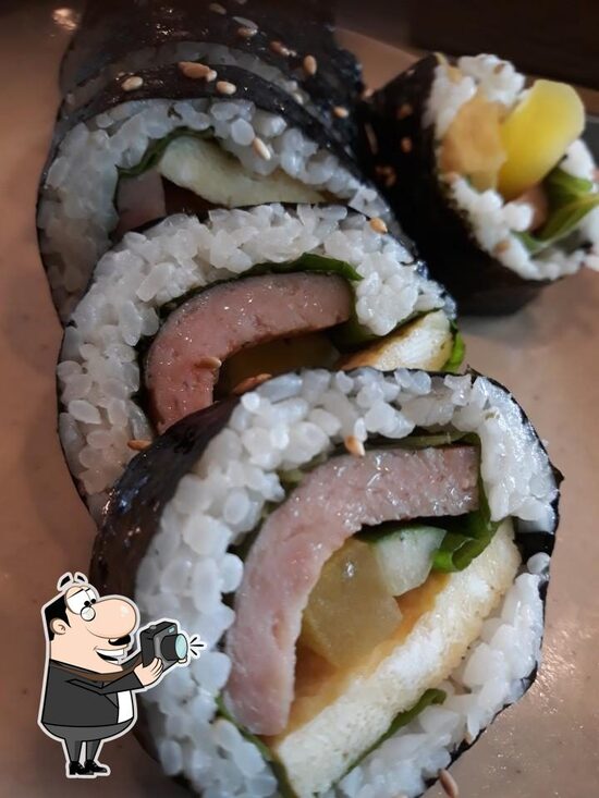 Menu at Jangmonim Gimbap restaurant, South Korea