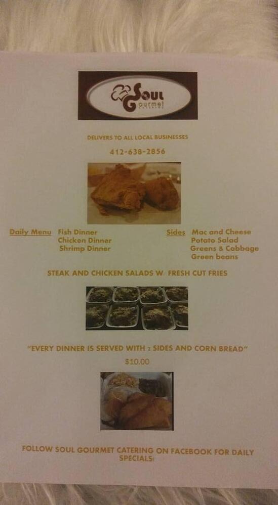 Menu at Soul Gourmet Catering, Pittsburgh