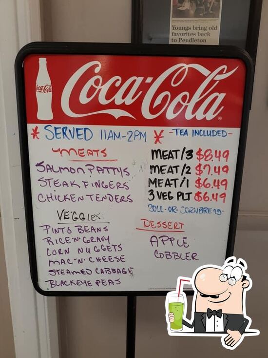 Menu at Young's Cafe, Pendleton