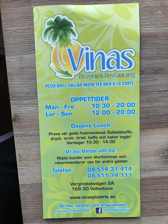 Vinas Pizzeria & Restaurang, Vallentuna - Restaurant reviews