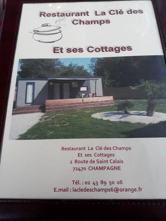 Menu au La Clé des Champs restaurant, Champagné