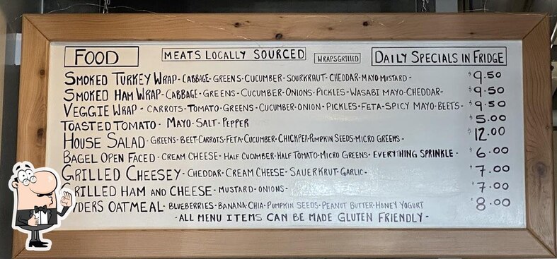 Menu at Grays Café, Sidney