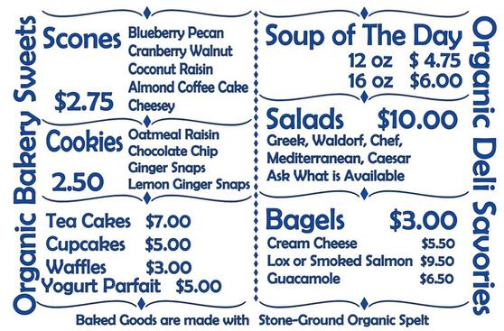 Menu at Loving Dove Farmacia & The Organic Cafe, L'Anse