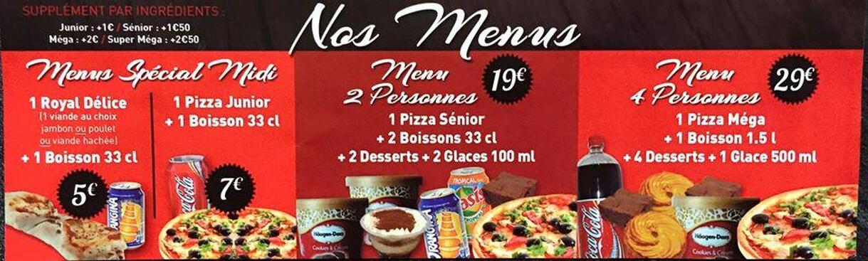 Menu at Royale Pizza pizzeria, Grand-Couronne, 6 rue Sadi Carnot