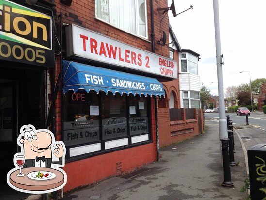 Menu at Trawlers restaurant, Manchester, 8 Byrom Ave