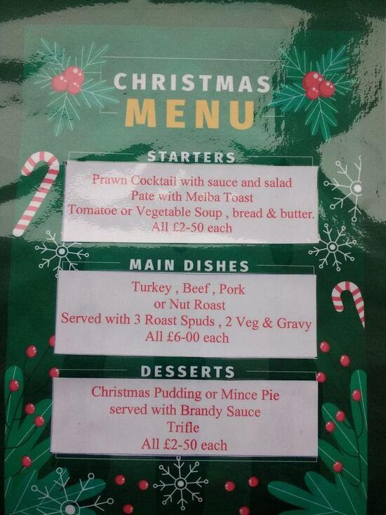Menu at Four Seasons cafe, Paignton