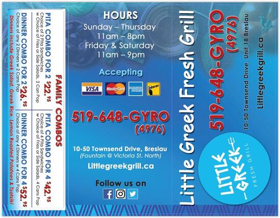 Menu at LITTLE GYROS GREEK GRILL (BRESLAU) restaurant, Breslau