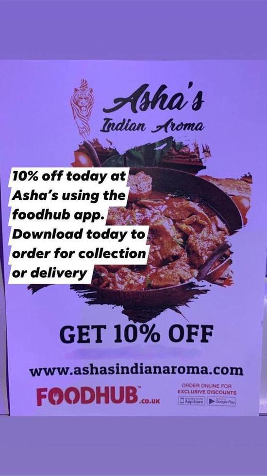Menu at Asha's Indian Aroma restaurant, Peterhead