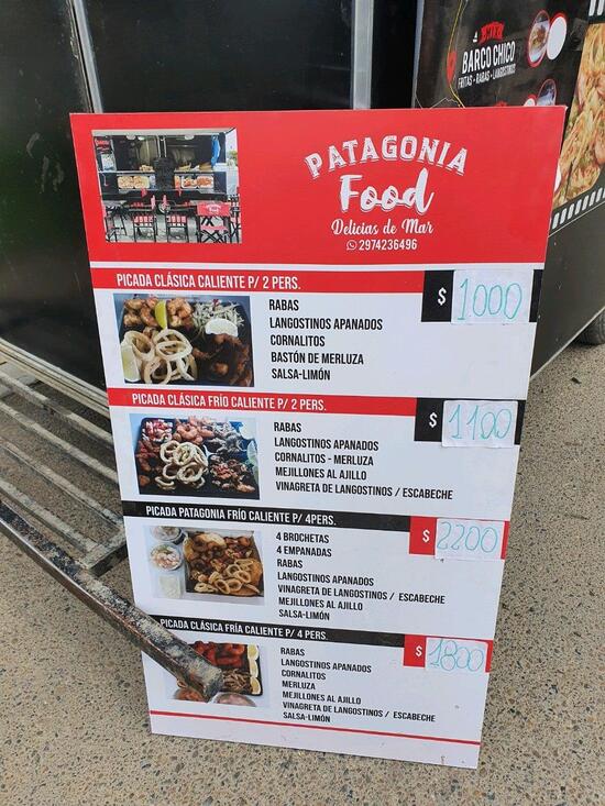 Menu at Patagonia Food restaurant, Comodoro Rivadavia