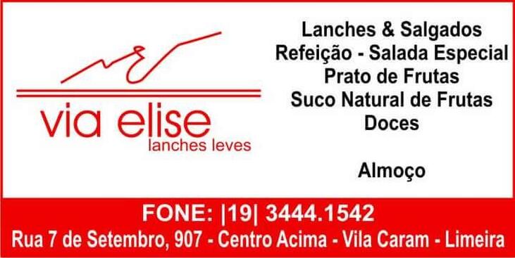 Menu at Via Elise Lanchonete pub & bar, Limeira
