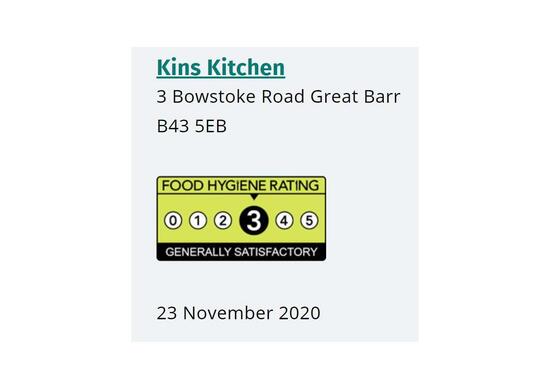 Menu at Kin's Kitchen Chinese Takeaway fast food, Birmingham, 3 Bowstoke Rd