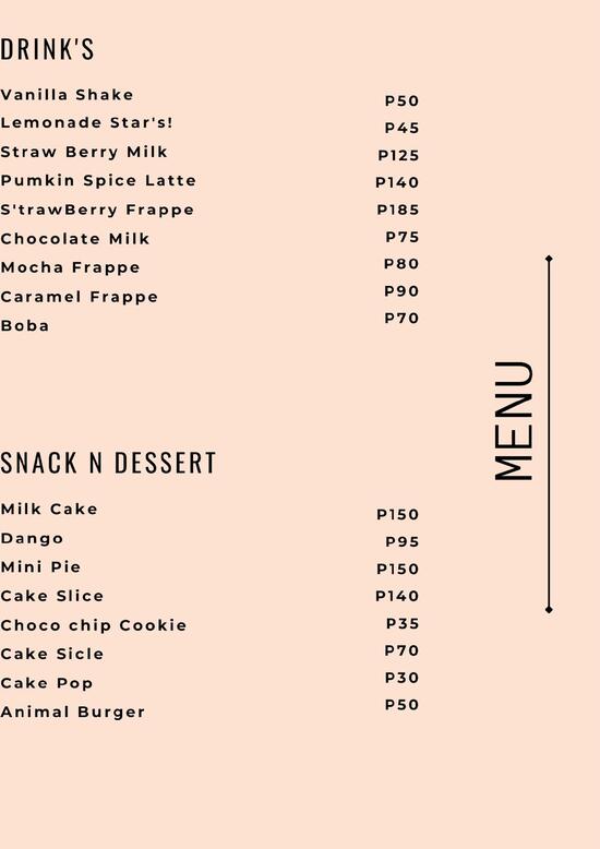 Menu at Owl Cafe, San Pascual