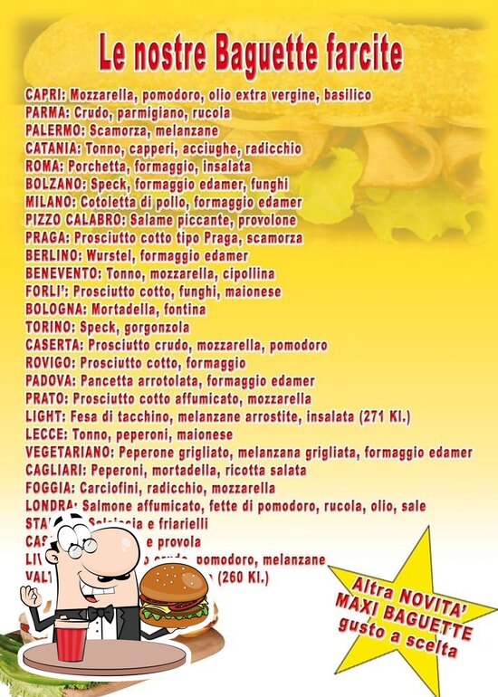 Menu at Bacetti e baguette restaurant, Naples