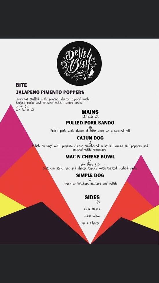 Menu at Delish Bish restaurant, Nevada City
