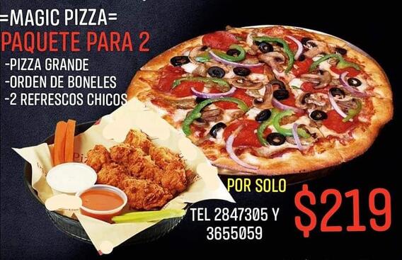 Menu at Magic Pizza restaurant, Saltillo, Calzada Francisco I. Madero 2367