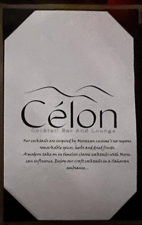 Menu at Celon pub & bar, New York City