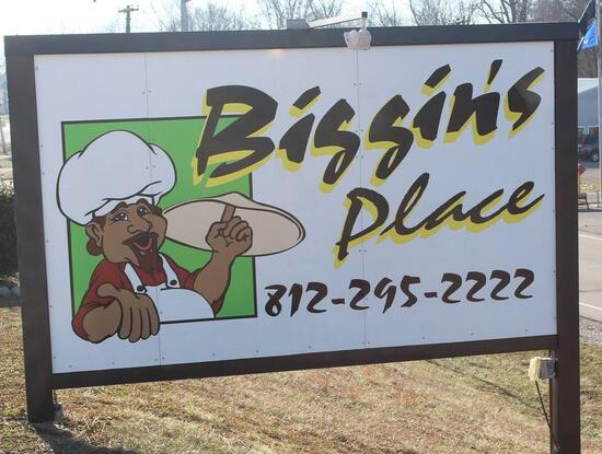 Menu at Biggin's Place pub & bar, Loogootee
