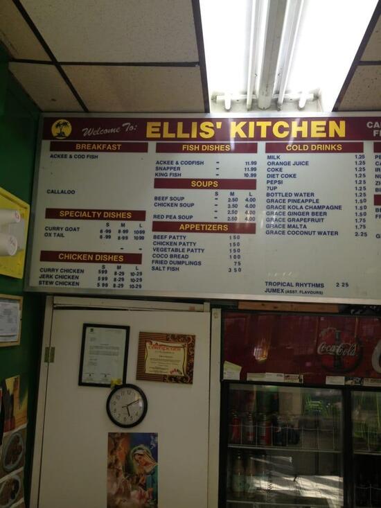 Menu at Ellis Kitchen restaurant, Hamilton