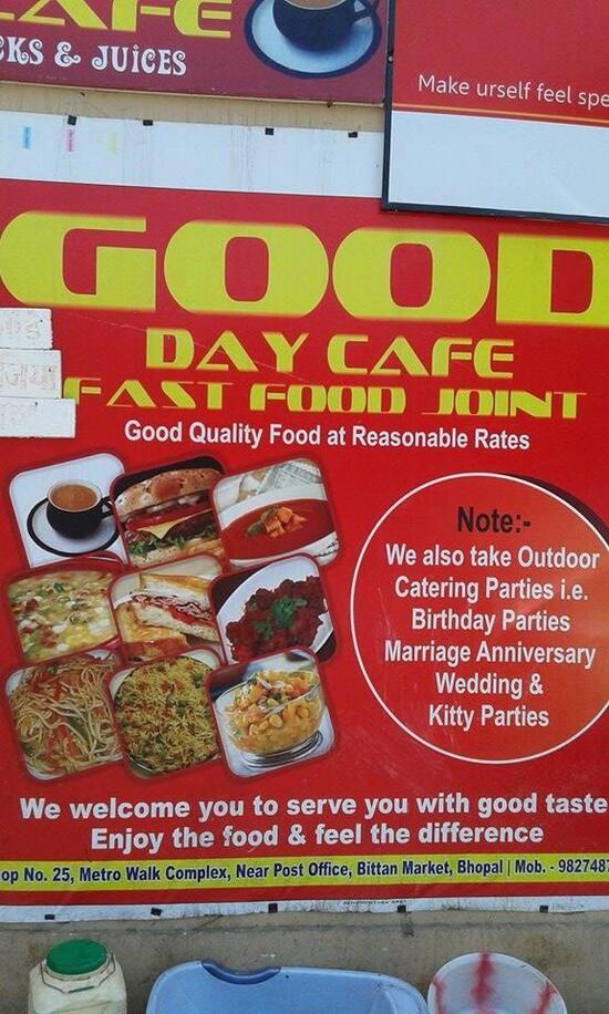 Menu at GOOD DAY CAFE, Bhopal, Shop no.25