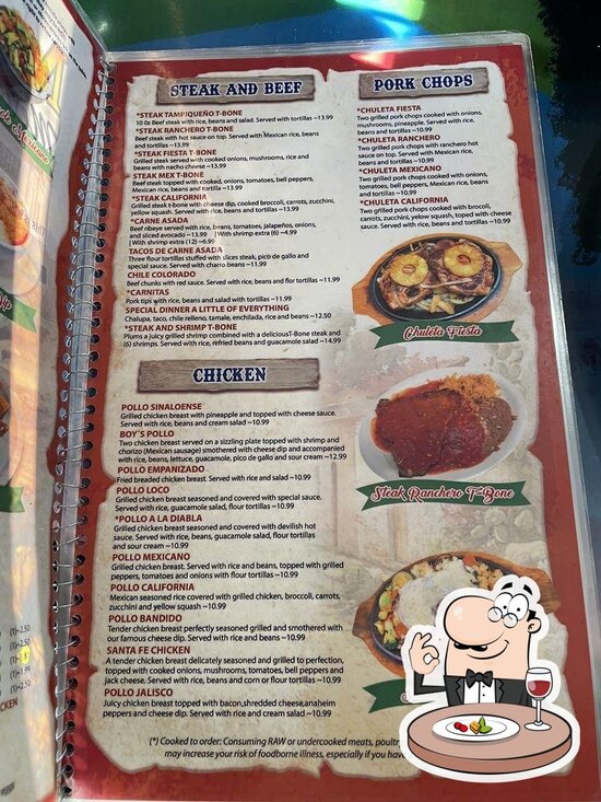 Menu at Mi Toro Mexican Restaurant, Morristown