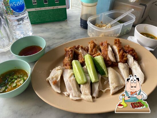 Menu at Sui Heng Chicken Rice restaurant, Bangkok