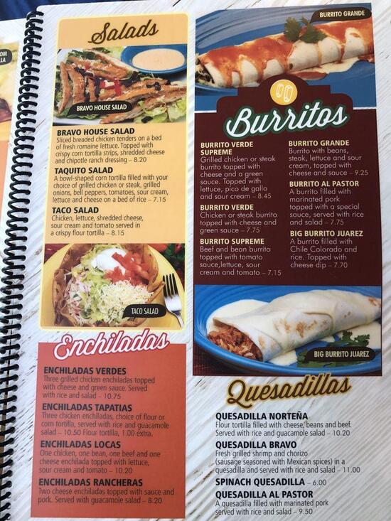 Menu at Los Bravos Mexican Restaurant (Loogootee, In), Loogootee