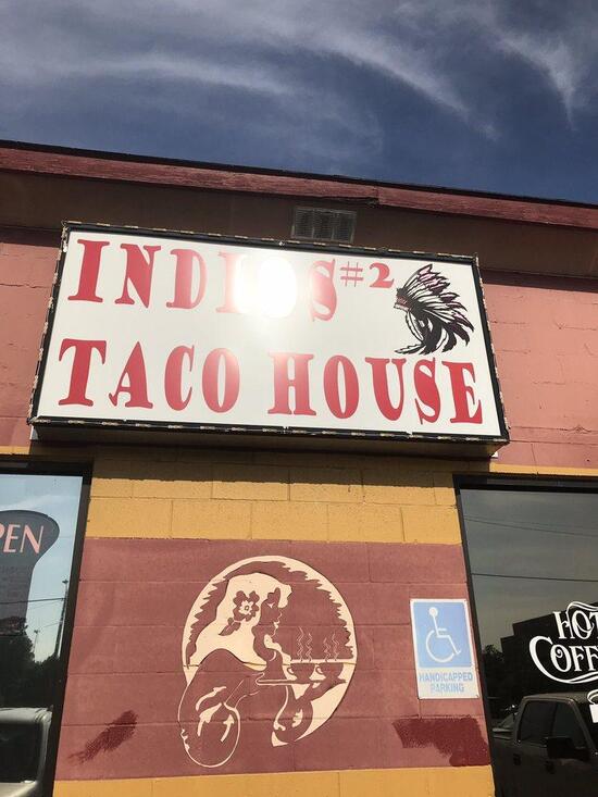 Menu at Indios Taco House restaurant, Houston