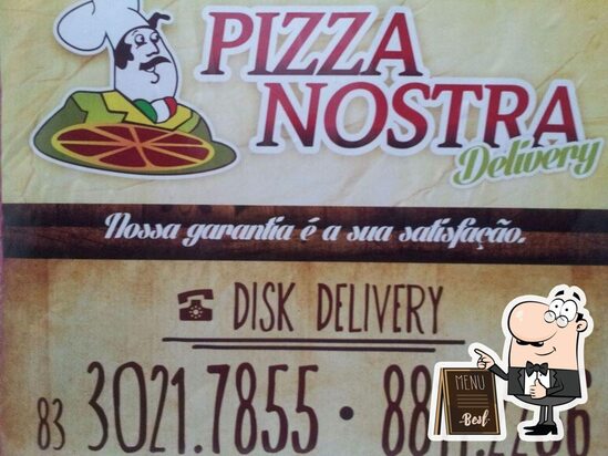 Menu at Pizza Nostra restaurant, João Pessoa, Rua Rosa Lima dos Santos
