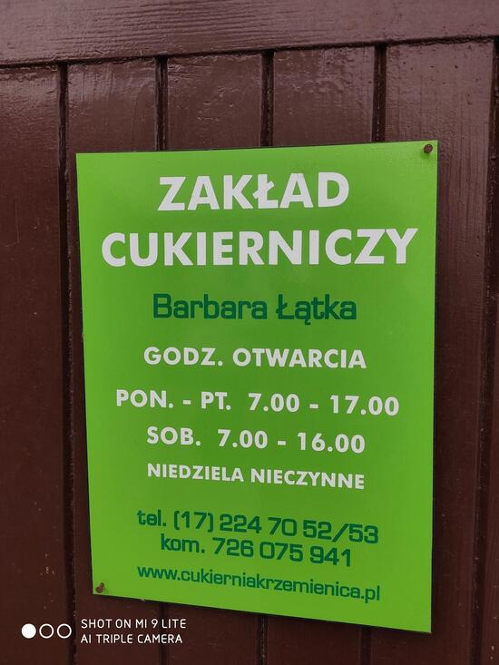 Menu at Confectionery Barbara Łątka, Krzemienica