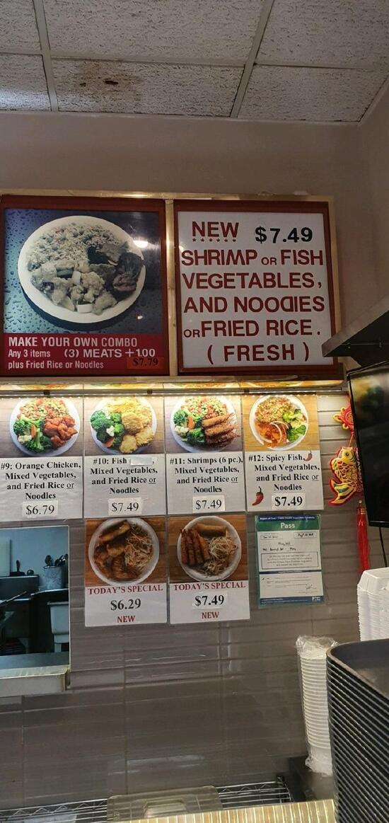Menu at Ming Wok restaurant, Mississauga