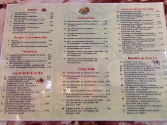 Menu at Imbiss Asia Haus Gourmet restaurant, Darmstadt