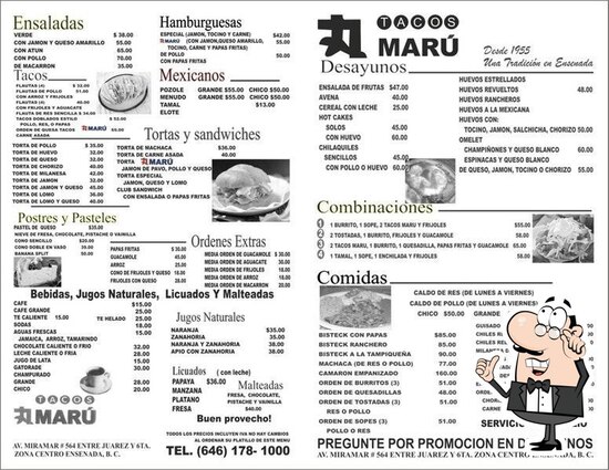 Tacos Marú 2, Ensenada - Menú del restaurante, precios y reseñas