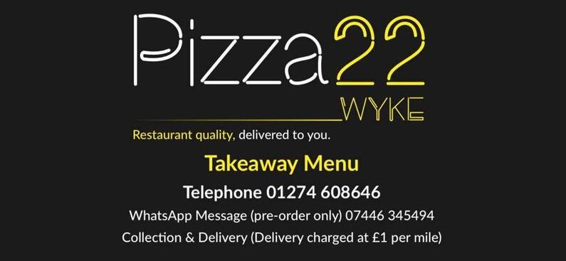 Menu at Pizza 22 restaurant, Halifax