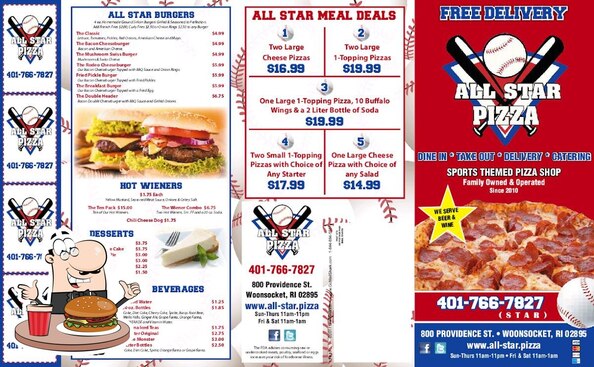 All Star Pizza, 800 Providence St in Woonsocket - Restaurant menu and ...