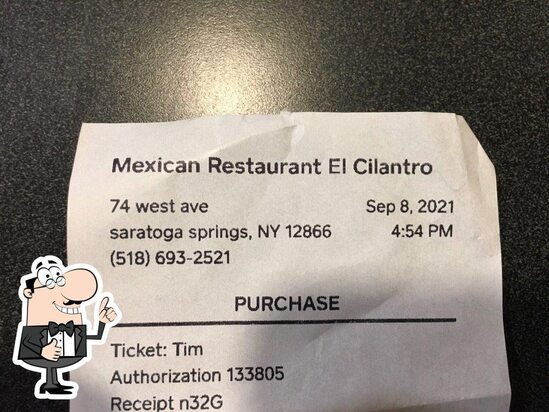 Menu at El Cilantro restaurant, Ballston Spa