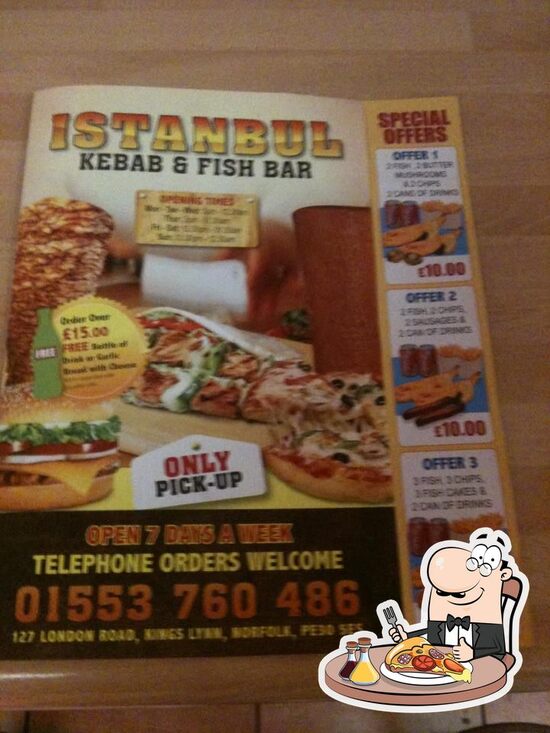 Menu at Istanbul Kebab and Pizza House fast food, King's Lynn