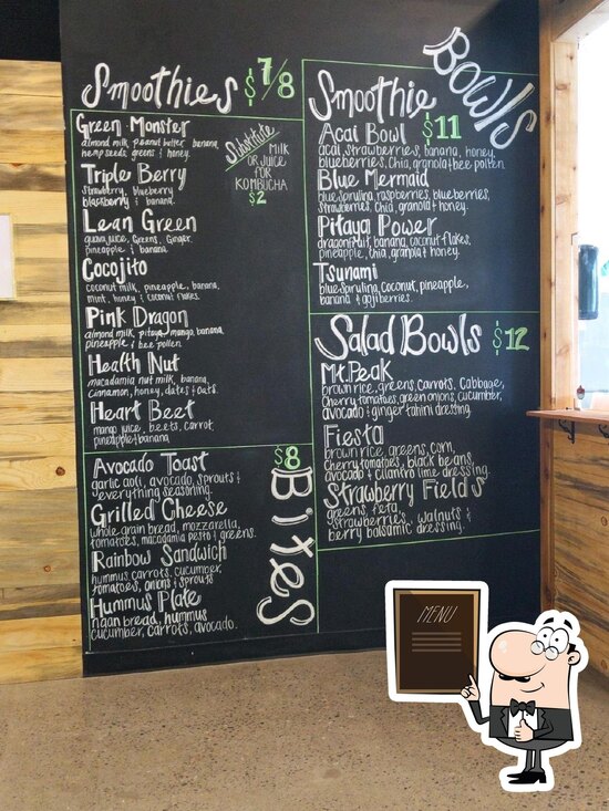 Menu at Sunn Health Bar, Enumclaw