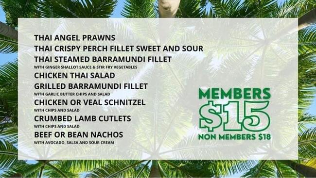 Menu at Bukos Bistro restaurant, Forster, Forster Golf club Strand Street