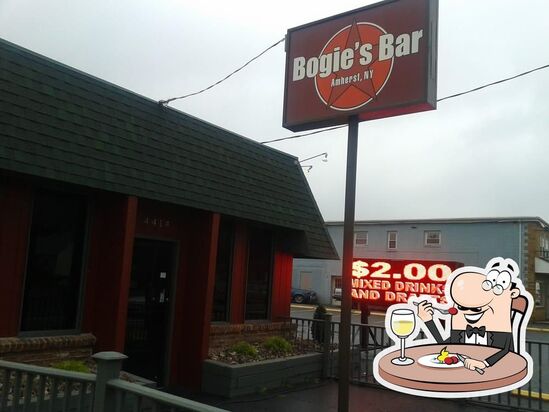 Menu at Bogie's Bar, Amherst