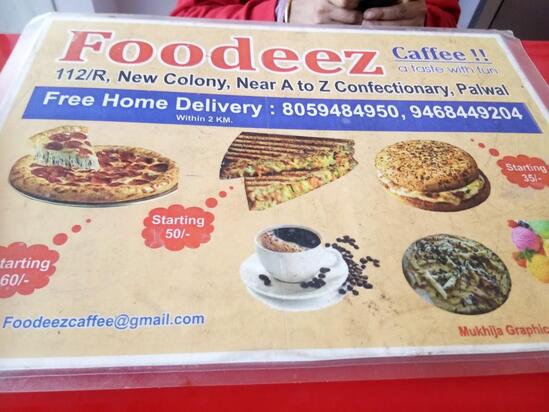 Menu at Foodeez Caffee, Palwal