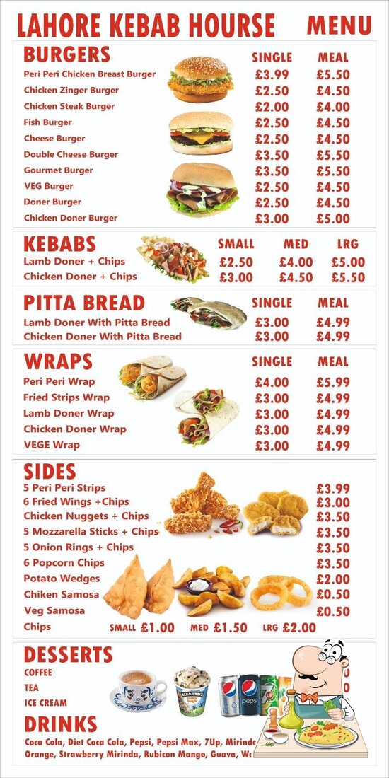 Menu at Lahore Kebab House restaurant, Wolverhampton