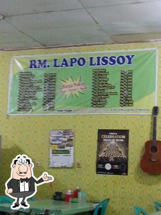 Menu at Lapo Lissoy restaurant, Bandung
