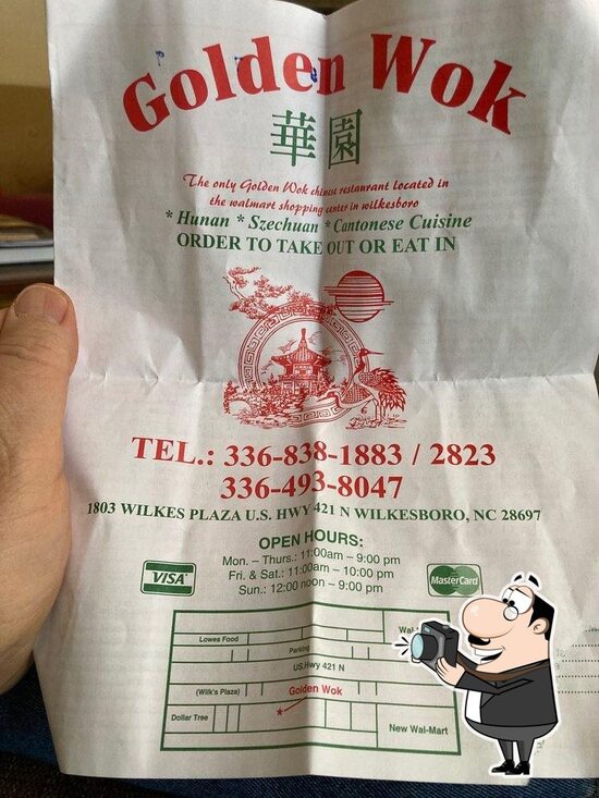 Menu at Golden Wok restaurant, Wilkesboro, US-421