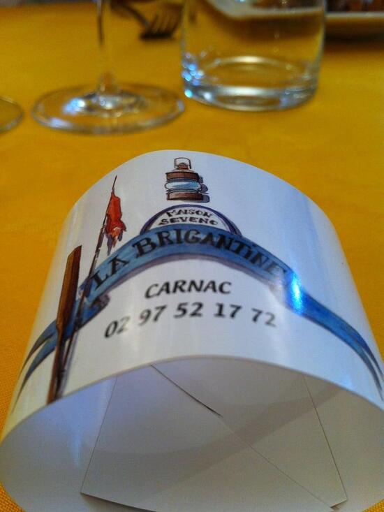 Menu at La Brigantine restaurant, Carnac