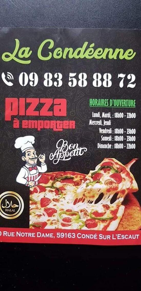 Menu au Pizzeria La Condéenne, Condé-sur-l'Escaut