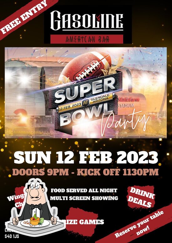 Menu at Gasoline American Bar, Chesterfield