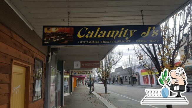 Menu at Calamity J's restaurant, Kyabram