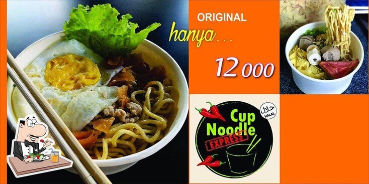 Menu at Cup Noodle Express restaurant, Surabaya