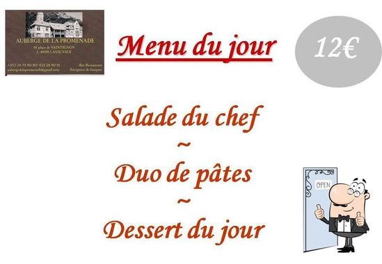 Menu au Auberge de la Promenade café Restaurant, Differdange