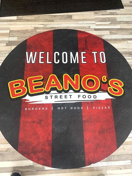 Menu at Beano's Street Food restaurant, Belfast